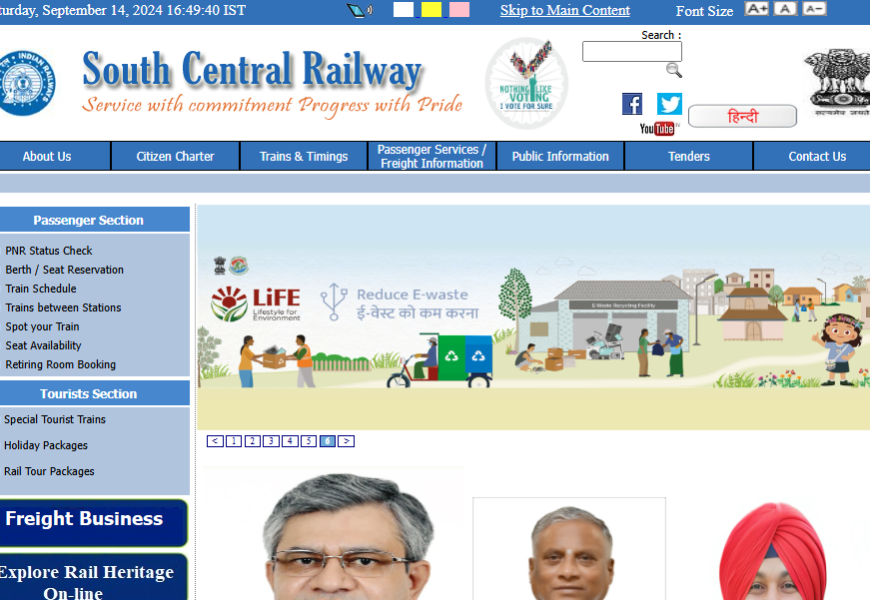 South Central Railway (SCR) - Government Websites